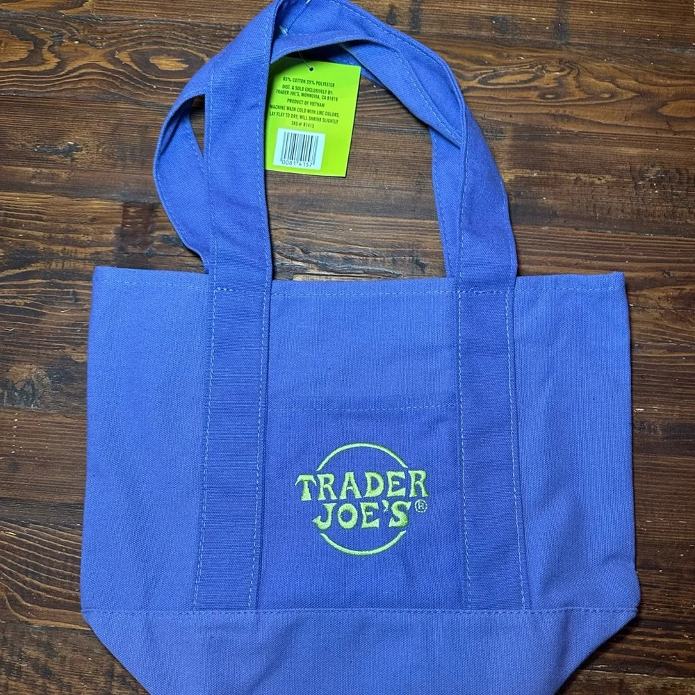 Bags | Trader Joes Mini Canvas Tote Bag Limited Edition New With Tags ...